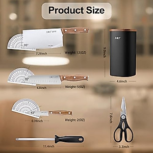 WANGMAZI Professional Kitchen Knife Set, Chef Knife Block Set German Stainless Steel Razor-sharp Blade, Ergonomic Comfortable Handle, Over 300 Years of Brand(6PCS, Black)