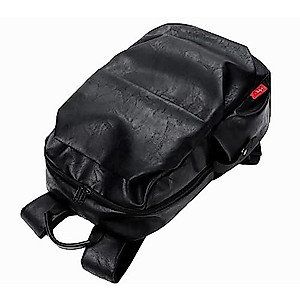 xoMolly's Anti-Theft 15 inch Laptop Leather Backpack (Black)