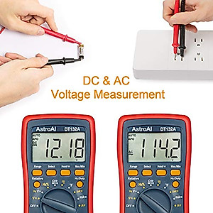 AstroAI Digital Multimeter TRMS 4000 Counts with DC AC voltmeter and Auto-Ranging Fast Accurately Measures Voltage, Current, Resistance, Capacitance, Temperature, Continuity, Frequency and Duty-Cycle.
