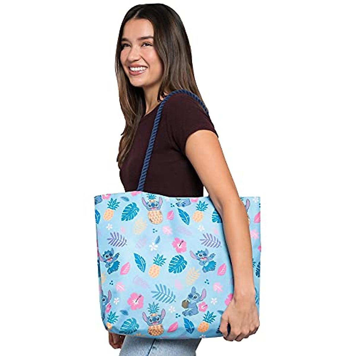 Disney Tote Lilo and Stitch Hawaiian Beach Print Travel Bag