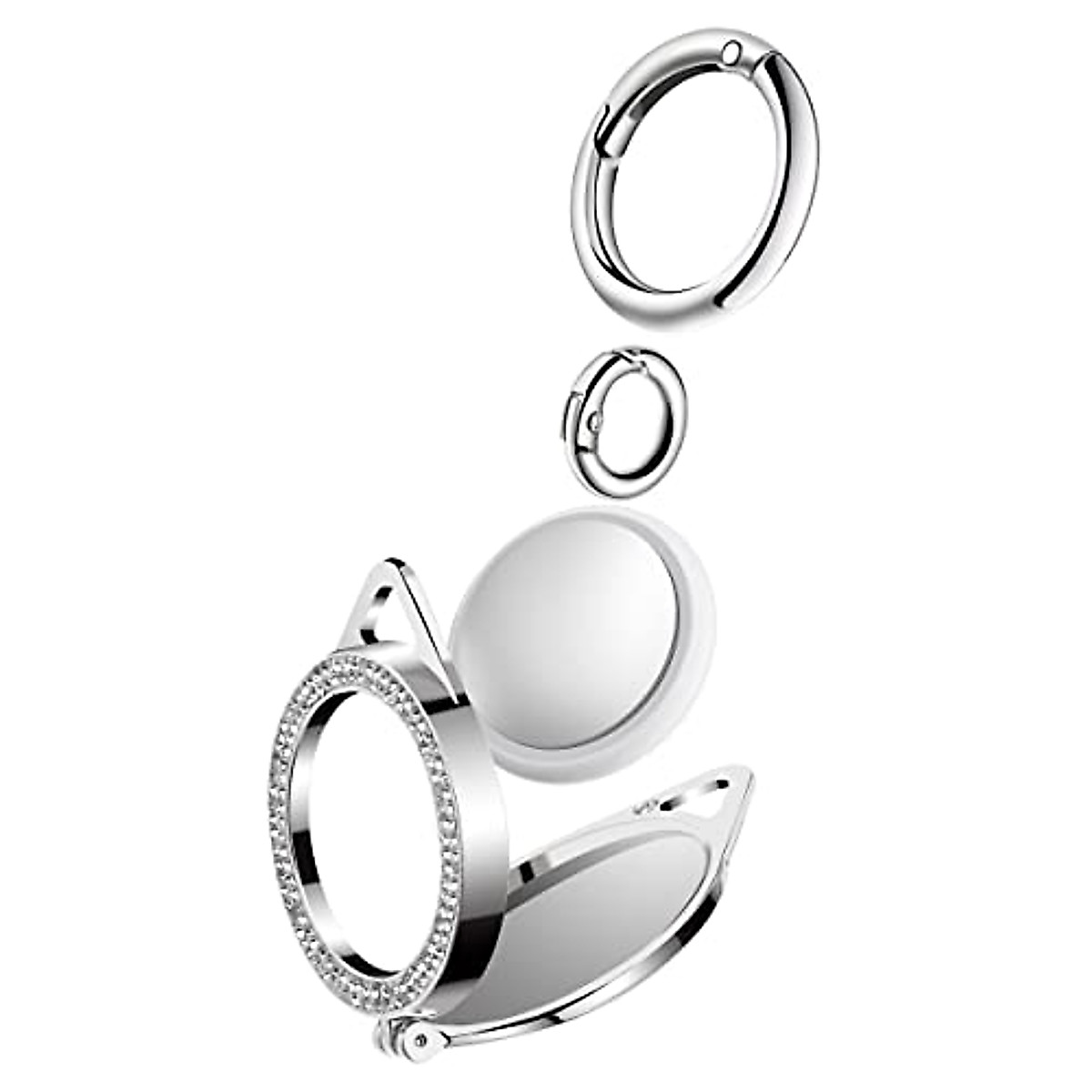 Compatible with AirTag Case with Keychain,Sparkly Diamond Case Shockproof Protective Premium Bling Rhinestone Cover Skin for Air Tag (red-Rose Gold)