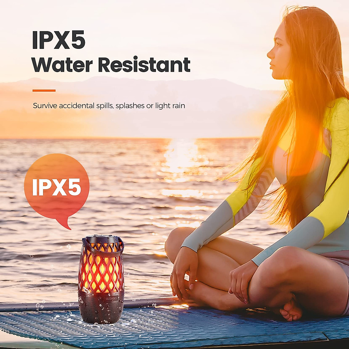 Outdoor Bluetooth Speaker, Gifts for Men Women, Hot Tub Accessories, LED Atmosphere Speaker Portable Waterproof Party Speaker, BT5.0, Electronic Gadgets, Wall Mount&Hook&Stake,