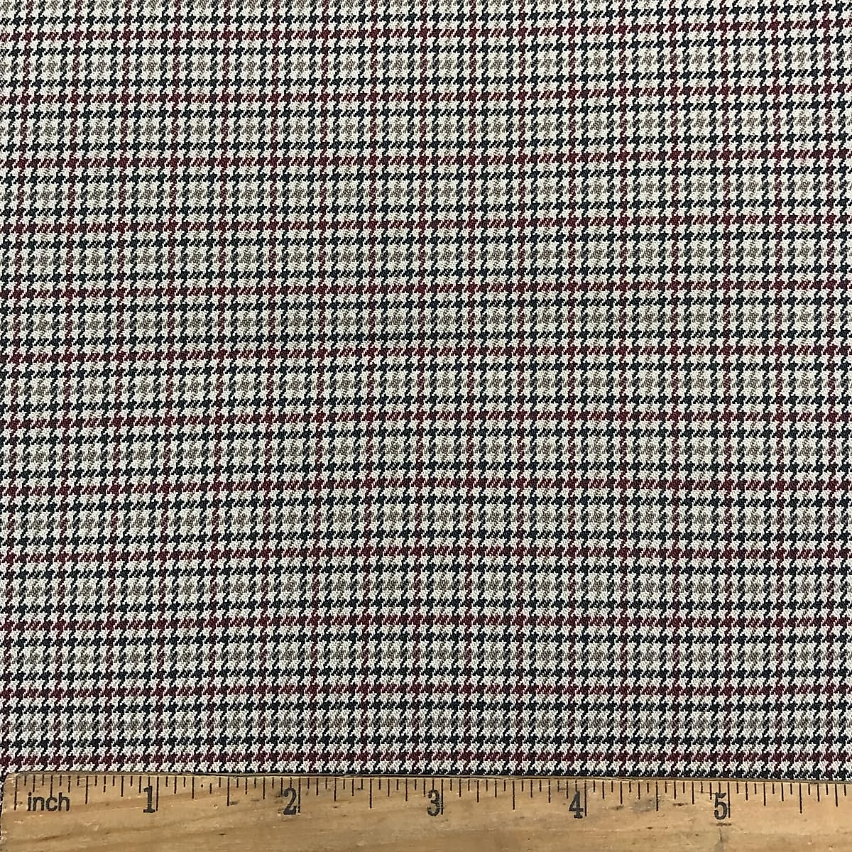 Houndstooth Checker Spandex Plaid Fabric, 7.5oz psq,2 Yards 59in Width, for Kilt Scottish Skirt Coat Jacket Suit, Pied de Poule (Pattern A)