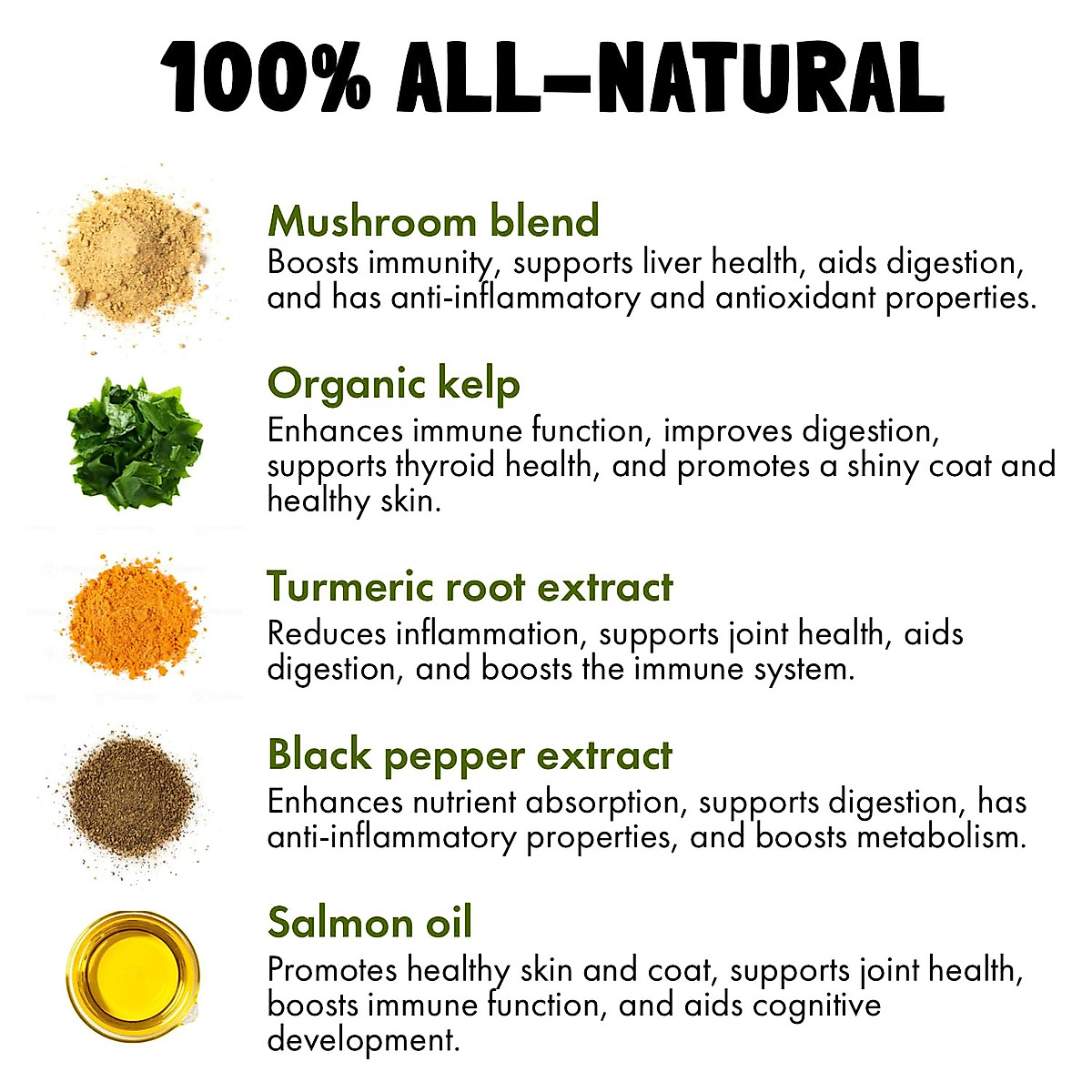 Mushroom Complex Treats for Dogs with Reishi, Shiitake, and Turkey Tail Mushrooms for Cognition and Immune Boosting Supports Digestive Health and Reduces Inflammation DHA EPA Turmeric Kelp (120pcs)