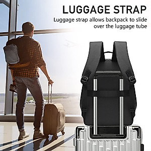 Xdalula 15.6 Inch Backpack Women Men Work Bag Fashion with USB Port, Waterproof Backpacks Nurse Stylish Travel Bags Casual Daypacks for, Business, Black