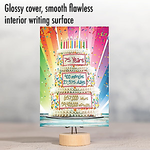 NobleWorks - 75th Birthday Card Funny - 75 Year Old Humor Notecard, Milestone Birthdays Celebration - Year Time Count 75 C9407MBG