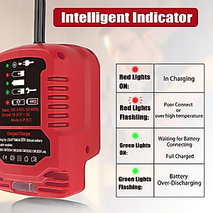 for Craftsman 20V Battery Charger, Compact Charger Replacement for Craftsman Charger 20V (Only Charge for 20V)