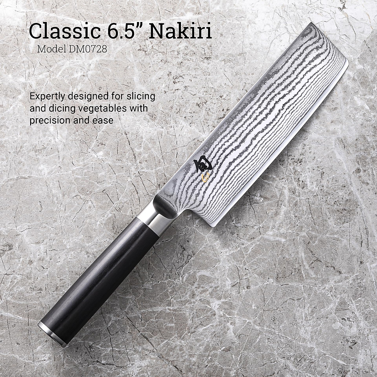 Shun Cutlery Classic Nakiri Knife 6.5", Ideal Chopping Knife for Vegetables and All-Purpose Chef Knife, Professional Nakiri Knife, Handcrafted Japanese Kitchen Knife