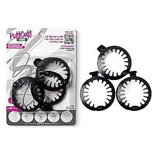 PuffCuff | Mini 2.5" Hair Clamps | For All Natural Thick, Curly, Kinky, Textured, Locs, or Braided Hair | Painless, Damage-Free Styling Tool | Black | 3 Pieces