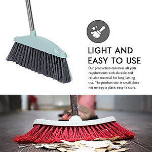 minkissy Long Handle Broom, Indoor Brooms Commercial Broom Angled Brooms Office Kitchen Sweeper Cleaner Brush for Sweeping Indoor Shop Home Floor Cleaning