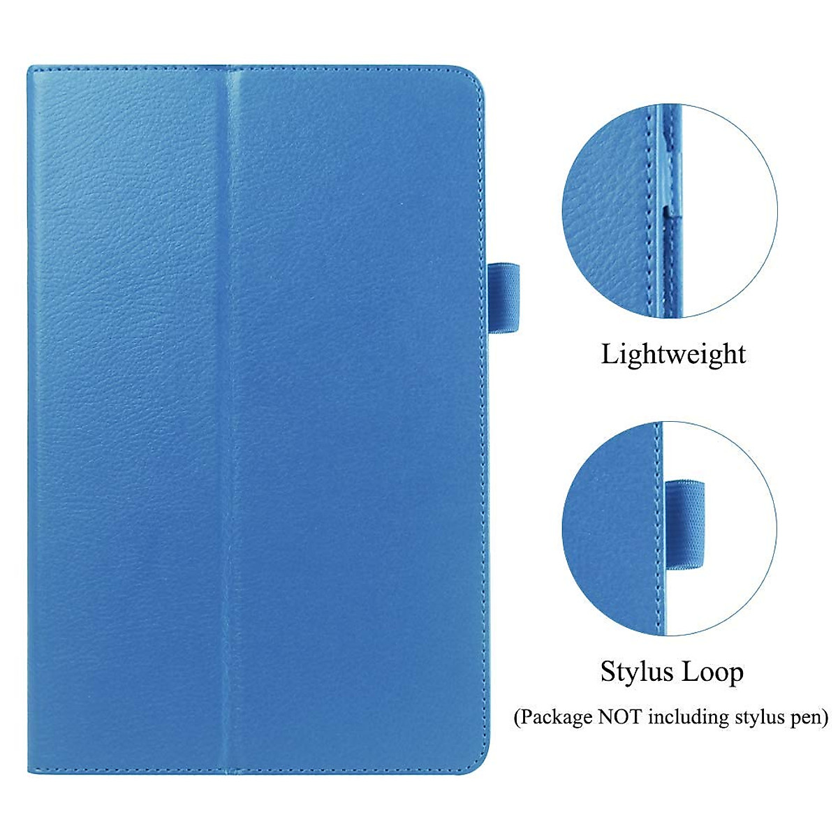 EKVINOR Galaxy Tab E 9.6 Case - Slim Leather Stand Folio Case Cover for Samsung Galaxy Tab E 9.6 Inch Tablet (Fit All Versions SM-T560 T561 T565 and SM-T567V) - Light Blue