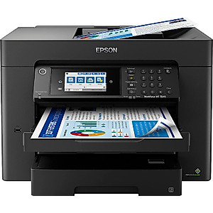 Epson Workforce Pro WF-78 Series Wireless All-in-One Inkjet Printer, Wide-Format Printing up to 13" x 19", Auto Duplex Print, Copy Scan Fax, Two 250-Sheet Trays, 50-Sheet ADF
