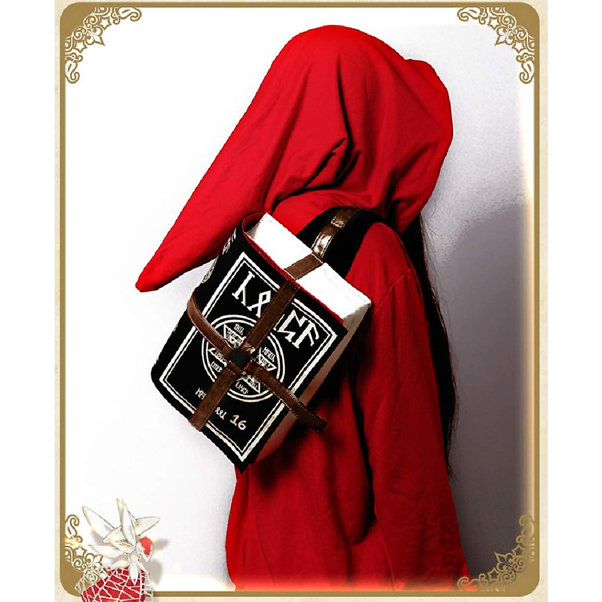 GK-O Anime Cosplay Magic Book Canvas PU Shoulder Bag Cross Body Bags Unisex Backpack (PU leather)