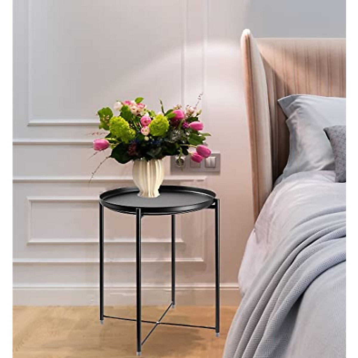 okugafit Outdoor Side Table, Patio Table, Small Outdoor Table for Patio Living Room Bedroom Balcony-Black