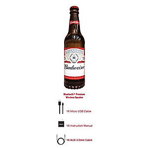 Budweiser Bluetooth Bottle Speaker Authentic Design Wireless Budweiser Red Speaker, Loud Audio Beer Speaker- Bud Weiser Red