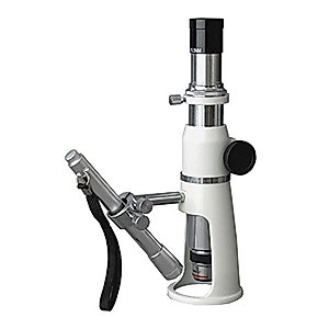 AmScope H20 Handheld Stand Measuring Microscope, 20x Magnification, 17mm Field of View, Includes Pen Light