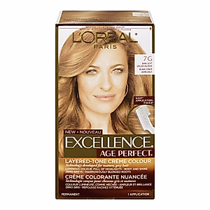 L'Oreal Paris Age Perfect Permanent Hair Color, 7G Dark Natural Golden Blonde, 1 kit
