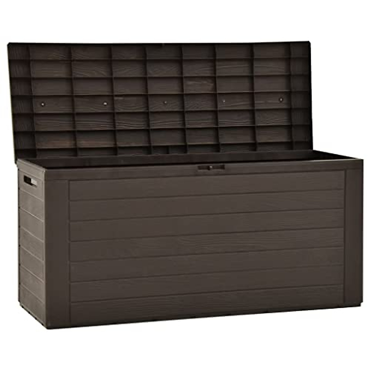 YEZIYIYFOB 76.6 Gallon Garden Storage Deck Box, Waterproof Plastic Garden Container Cabinet Tool for Patio, Lawn, Poolside, Backyard Outdoor Brown 45.7"x17.3"x21.7"
