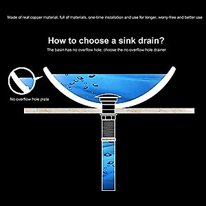Walfront Antique Flap Hole Sink Drain with NonOverflow Wash Basin Drainer Stopper Accessory for Home Toliet Hotel Bathtub(Without Hole), Launching Accessories