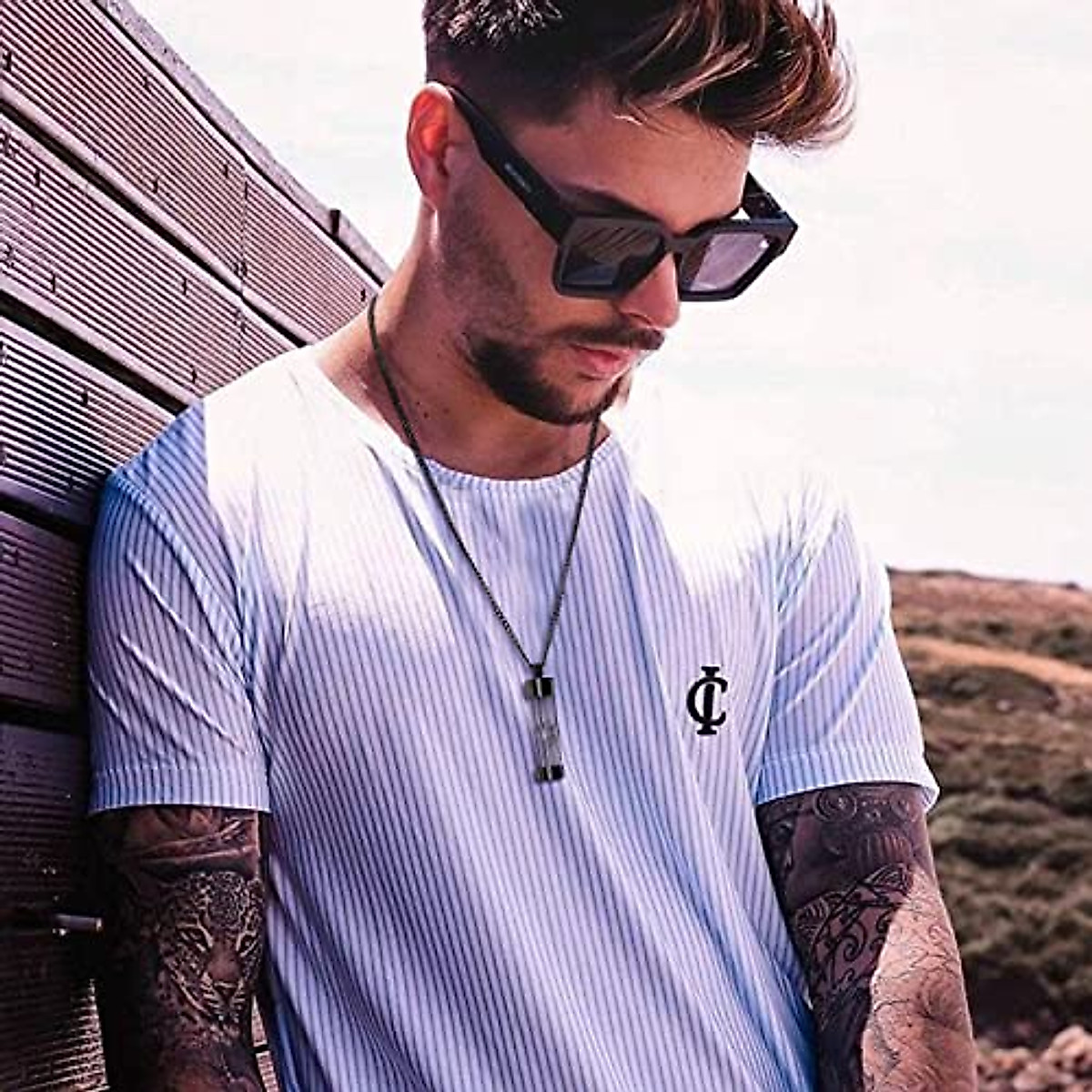 MPRAINBOW Stainless Steel Glass Bottle Hourglass Cremation Vial Urn Pendant Charm Necklace For Ash Memorial Keepsake For Men Women Pets