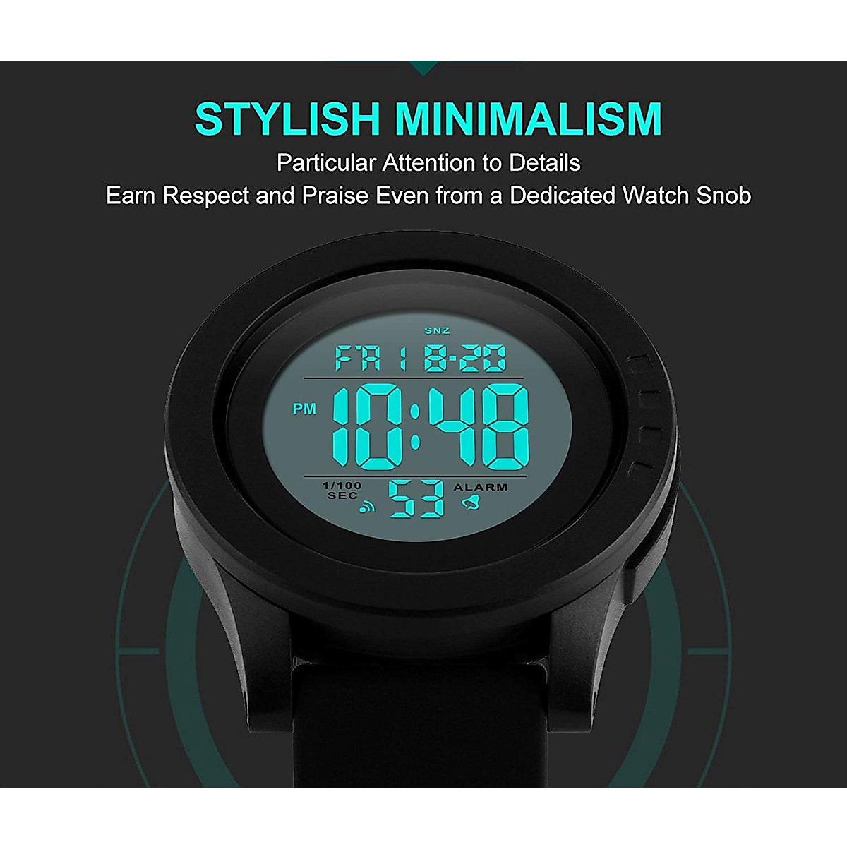 LYMFHCH Men's Digital Sports Watch LED Screen Large Face Electronics Military Watches for Men Waterproof Alarm Stopwatch Back Light Outdoor Army Watch