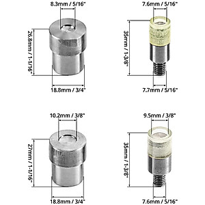 QWORK Handmade Manual Press Machine, 8mm + 10mm Diameter Mini Manual Machine Dies Stud Rivet Setter Punch Puncher Dies
