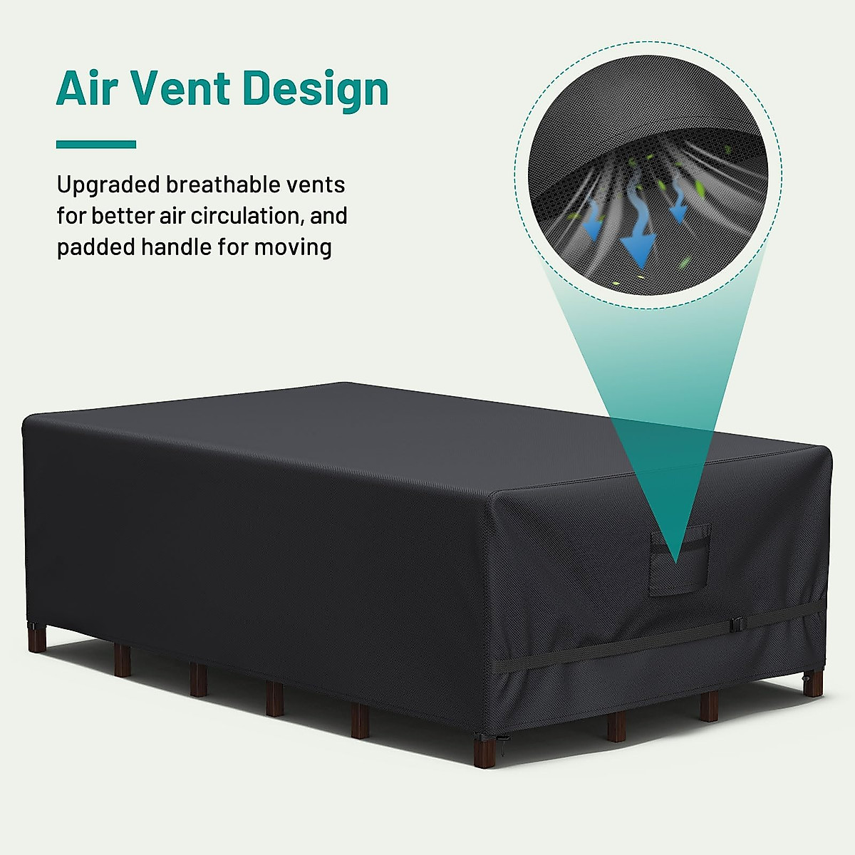 BROSYDA Upgraded Patio Furniture Set Cover, Improved Heavy Duty Waterproof Outdoor Furniture Covers Outdoor Couch Cover Table and Chair Cover with Adjustable Straps, 108"L ×82" D×28" H, Back