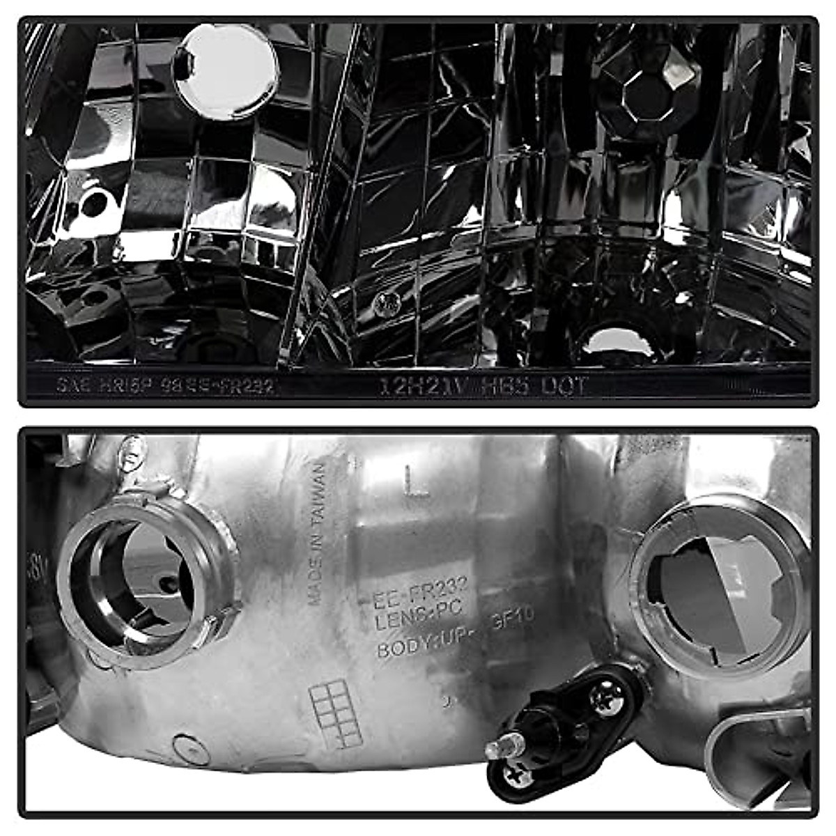 ACANII - For 1998-2011 Ford Crown Victoria Smoked Lens 4pcs Headlights w/Corner Signal Lights Replacement Set Left+Right