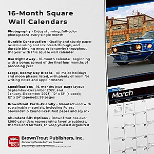American Muscle Cars OFFICIAL | Voitures Américaines Musclées OFFICIEL | 2023 12 x 24 Inch Monthly Square Wall Calendar | Foil Stamped Cover | English/French Bilingual | BrownTrout | USA Motor Ford Chevrolet Chrysler Oldsmobile Pontiac
