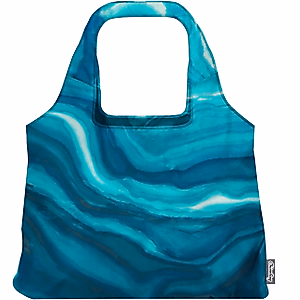 ChicoBag Vita Designer Reusable Tote Bag with Carabiner Clip | Compact Reusable Shopping Bags | Eco Friendly | Calm