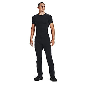 Under Armour mens Heatgear Tactical Compression Short-sleeve T-shirt , Black (001)/Clear , Large