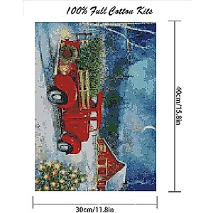 LWZAYS Cross Stitch Kits-Stamped Cross Stitch Kits for Beginners Adults 12x16inch Landscape Counted DIY Embroidery Needlepoint Kits Home Decor (YS16-)