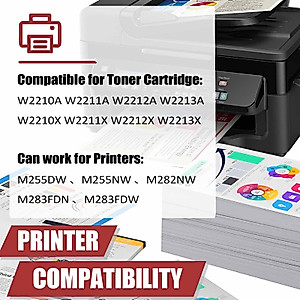 Replacement 207A Toner Cartridges Compatible for HP W2210A W2211A W2212A W2213A Toner Cartridge Work for Laserjet Pro M255DW M255NW M282NW M283FDN M283FDW Printers 1 Black Pack