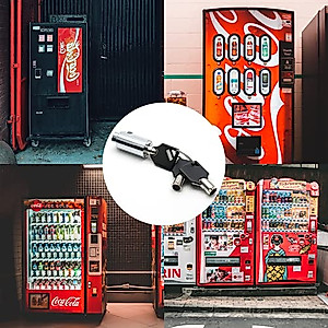 Qjaiune Universal Vending Machine Lock and Key, Soda Machine Lock with Tubular Keyway, Snack Machine Lock Candy Machine Lock Replacement for Coke Machine, Gumball Machine (Keyed Alike)