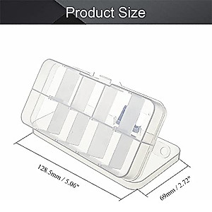 Auniwaig Plastic Jewelry Organizer Box, 10 Grids Jewelry Organizer Plastic Bead Storage Container with Adjustable Dividers, for Beads, Jewelry, Fishing Hook, Letterboard Letters and Small Parts