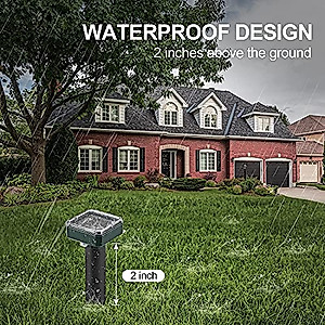 uollukoer Solar Mole Repellent Snake Repellent 4 Pack Outdoor Ultrasonic Gopher Control Spikes Waterproof Sonic Device Ultrasonic Gopher Repellent for Garden & Yard