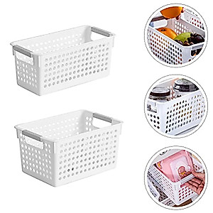 Cosmetics Storage Organizer 2pcs Multipurpose Sundries Baskets Desktop Organizers Storage Baskets (White) Jewelry Organizer Clear