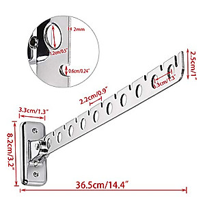 Sumnacon 14.4 Inch Stainless Steel Clothes Hanger Rack, 2 Pcs Wall Mounted Folding Garment Hooks, Space Saver Clothing and Closet Rod Storage Organizer for Laundry Room Bedroom Bathroom Kitchen