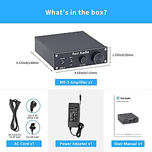 Fosi Audio M03 200 Watt TPA3255 Subwoofer Amplifier Mini Mono Channel Audio Power Amp for Home Theater Full-Frequency and SUB Bass Switchable with 32V/5A Power Supply