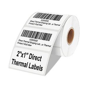 Tapsin 2" X 1” Direct Thermal Labels - Address Labels Compatible with Roll & Zebra Desktop Label Printers for Shipping Address Mailing Barcode Labels (1000 Labels/Roll, 1 Roll)