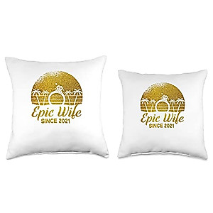 Epic Wife Since 2021 Anniversary Wife Wedding Throw Pillow, 16x16, Multicolor