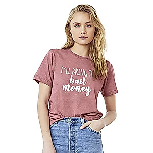 FastDeliveryTees Bachelorette Party Favors T Shirt - Bridesmaid Shirts, Bachelorette Party Shirt, Bridal Party Shirts-I'll Bring The Bail Money-Heather Mauve-Bail Money_M