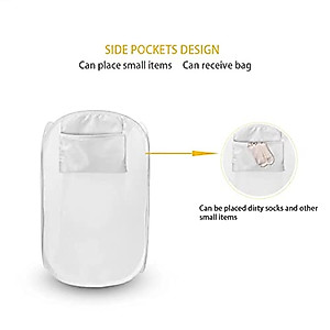 GOSTONG Bling Mermaid Print Storage Bin Laundry Hamper Cloth Baby Nursery Toys Pop Up Basket Protable Storage Bin for Kids Room