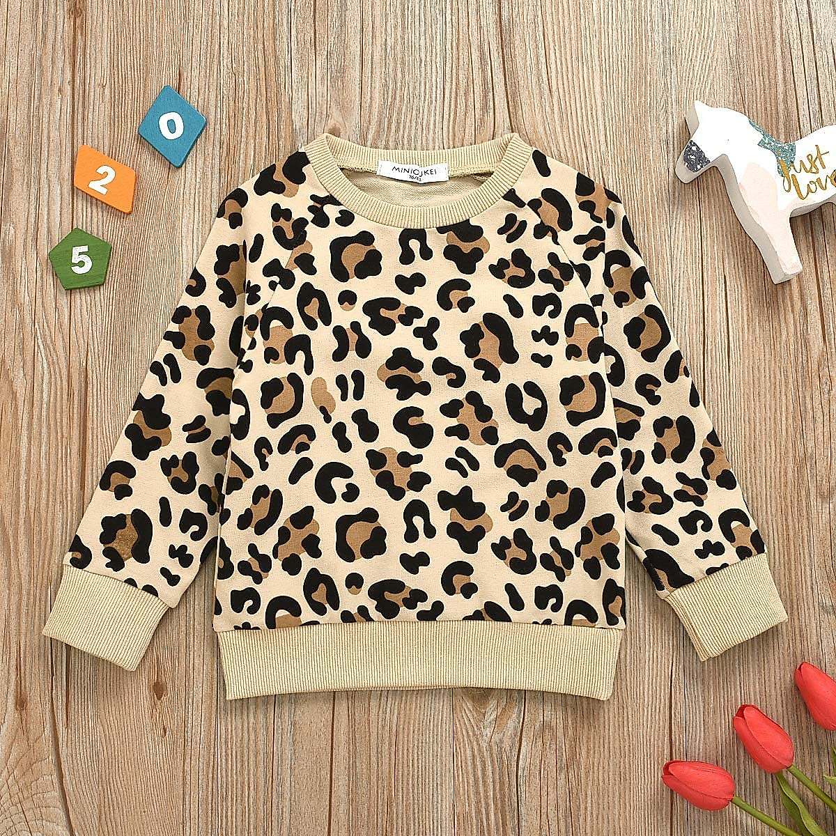 BOEBNOZCV Toddler Baby Girls Boy Leopard Print Sweater Long Sleeve Pullover Tops Blouse Sweatshirt Autumn Clothes (Leopard,5-6T)