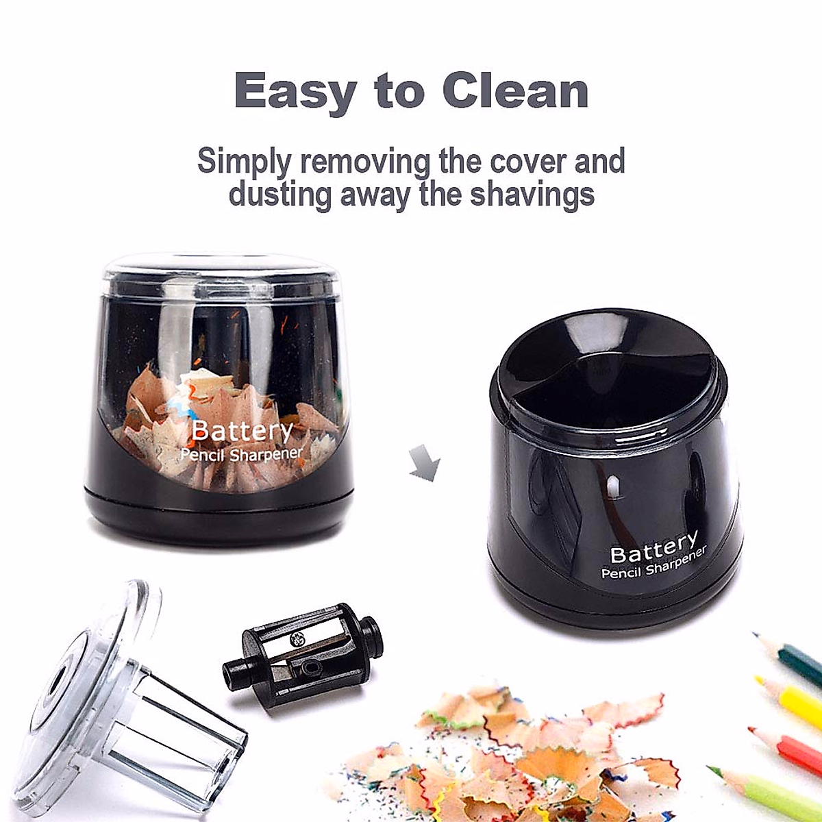 Pencil Sharpeners Electric Pencil Sharpener, Battery Operated Pencil Sharpener for Kids Artists Adults, Automatic Sharpen for 2B/HB/Colored Pencils, Portable Pencil Sharpener for Classroom Office Home