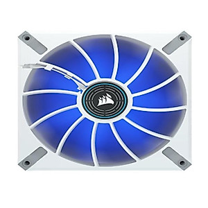 Corsair iCUE AF140 RGB Elite 140mm PWM Fan - Eight RGB LEDs - AirGuide Technology - Fluid Dynamic Bearing - Zero RPM Fan Mode - CORSAIR iCUE Software Compatible - White