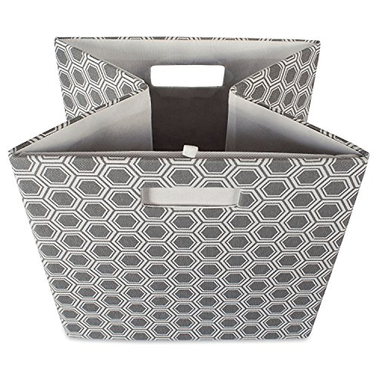 DII Collapsible Polyester Storage Cube, Honeycomb, Gray, Large