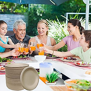 smilixin 150 Pack Paper Plates,100% Compostable 7 inch Paper Plates,Disposable Plates,Biodegradable Plates Made of Sugarcane Fiber,Heavy-Duty Paper Plates for Daily Meals Party Dinner (7 Inch)