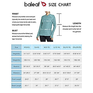 BALEAF Women's Running Shirts Quick Dry Lightweight Long Sleeve Pullover UPF50+ Moisture Wicking Hiking Light Blue Size M