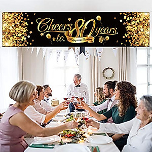 Happy Birthday Banner Sign Gold Party Decoration Supplies Glitter Anniversary Celebration Backdrop